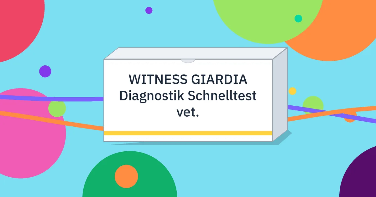 Symbolbild: Packung mit der Aufschrift WITNESS GIARDIA Diagnostik Schnelltest vet. (PZN 11283834) – Verfügbarkeit und Bezug in Apotheken in Frankfurt am Main