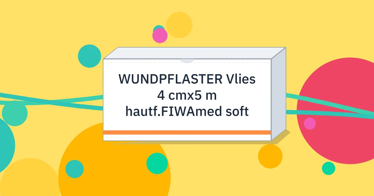 Symbolbild: Packung mit der Aufschrift WUNDPFLASTER Vlies 4 cmx5 m hautf.FIWAmed soft (PZN 11859530) – Verfügbarkeit und Bezug in Apotheken in Frankfurt am Main