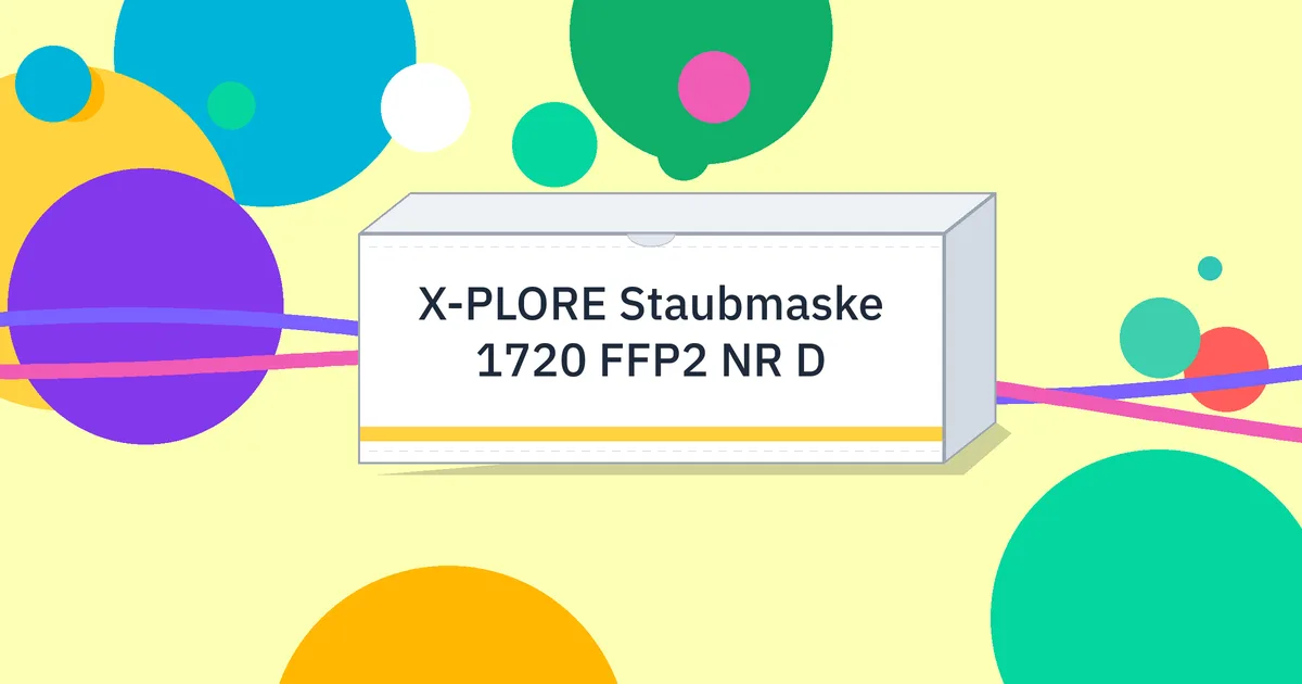 Symbolbild: Packung mit der Aufschrift X-PLORE Staubmaske 1720 FFP2 NR D (PZN 03884212) – Verfügbarkeit und Bezug in Apotheken in Frankfurt am Main
