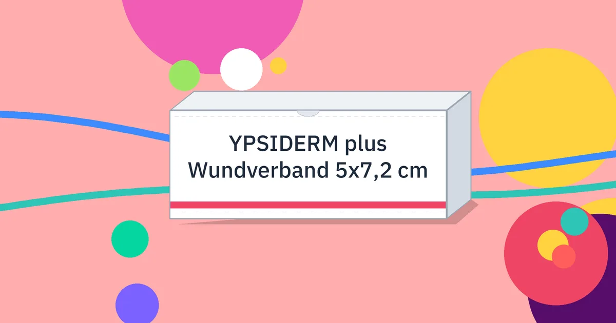 Symbolbild: Packung mit der Aufschrift YPSIDERM plus Wundverband 5x7,2 cm (PZN 12604660) – Verfügbarkeit und Bezug in Apotheken in Frankfurt am Main