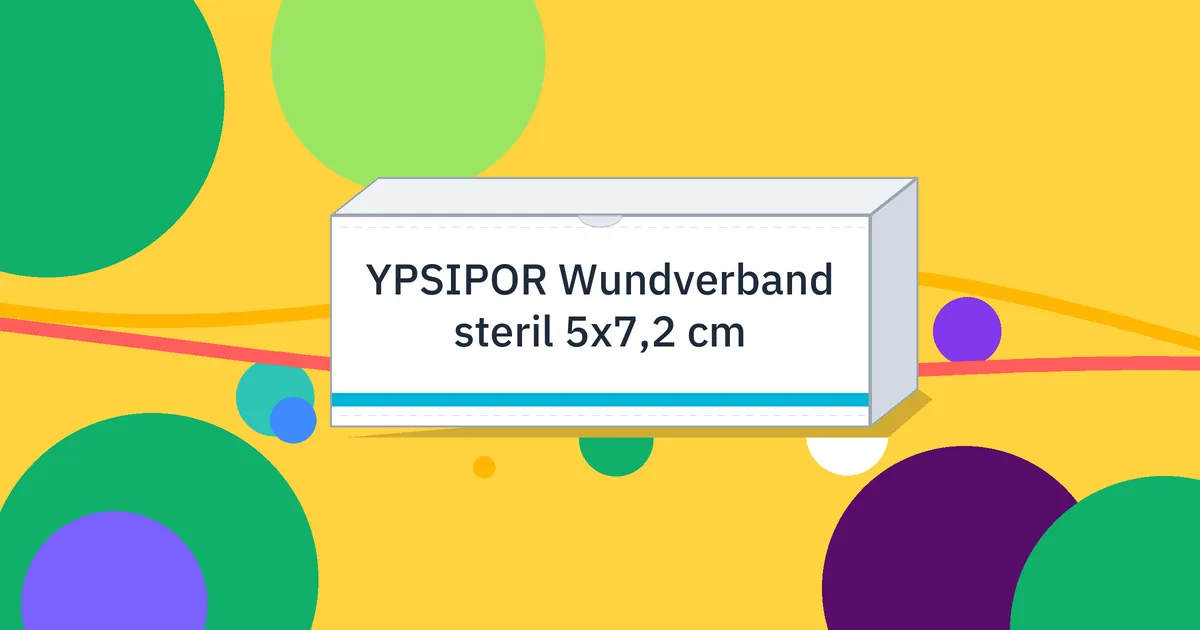 Symbolbild: Packung mit der Aufschrift YPSIPOR Wundverband steril 5x7,2 cm (PZN 12604542) – Verfügbarkeit und Bezug in Apotheken in Frankfurt am Main