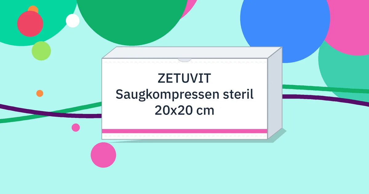 Symbolbild: Packung mit der Aufschrift ZETUVIT Saugkompressen steril 20x20 cm (PZN 09178679) – Verfügbarkeit und Bezug in Apotheken in Frankfurt am Main