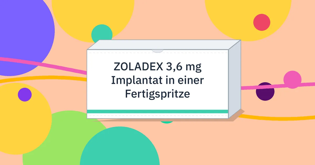 Symbolbild: Packung mit der Aufschrift ZOLADEX 3,6 mg Implantat in einer Fertigspritze (PZN 12520288) – Verfügbarkeit und Bezug in Apotheken in Frankfurt am Main