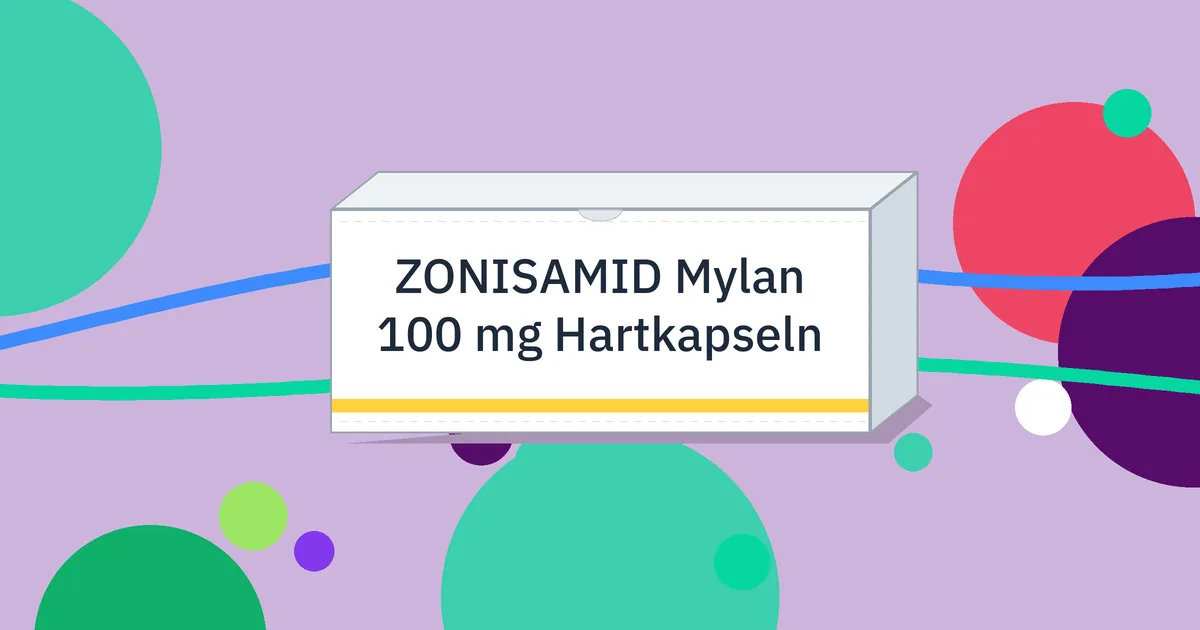 Symbolbild: Packung mit der Aufschrift ZONISAMID Mylan 100 mg Hartkapseln (PZN 19630040) – Verfügbarkeit und Bezug in Apotheken in Frankfurt am Main