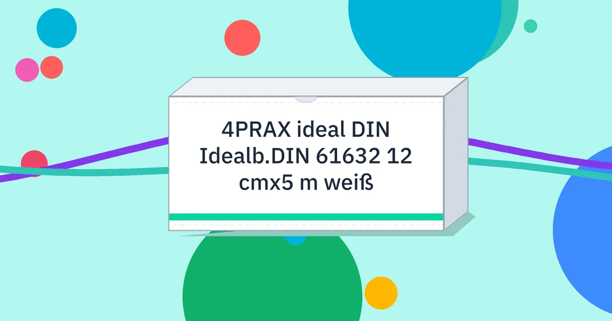 Symbolbild: Packung mit der Aufschrift 4PRAX ideal DIN Idealb.DIN 61632 12 cmx5 m weiß (PZN 20230564) – Verfügbarkeit und Bezug in Apotheken in Frankfurt am Main