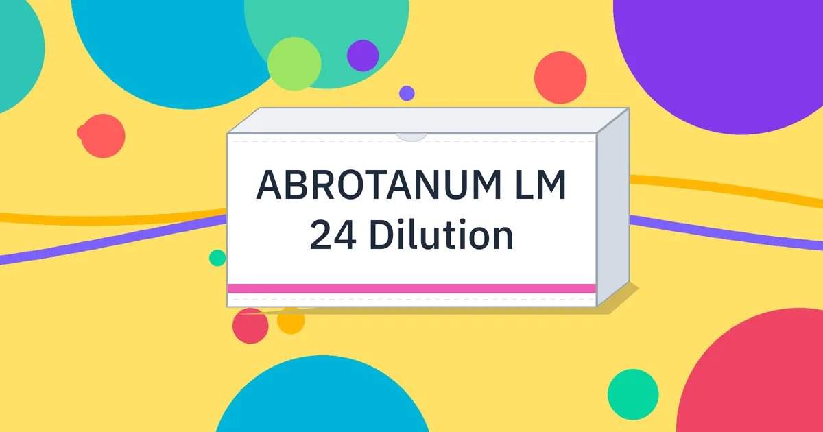 Symbolbild: Packung mit der Aufschrift ABROTANUM LM 24 Dilution (PZN 12750775) – Verfügbarkeit und Bezug in Apotheken in Frankfurt am Main
