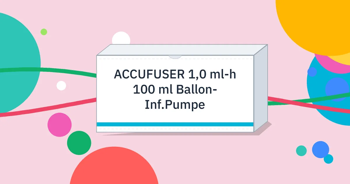 Symbolbild: Packung mit der Aufschrift ACCUFUSER 1,0 ml-h 100 ml Ballon-Inf.Pumpe (PZN 13582156) – Verfügbarkeit und Bezug in Apotheken in Frankfurt am Main