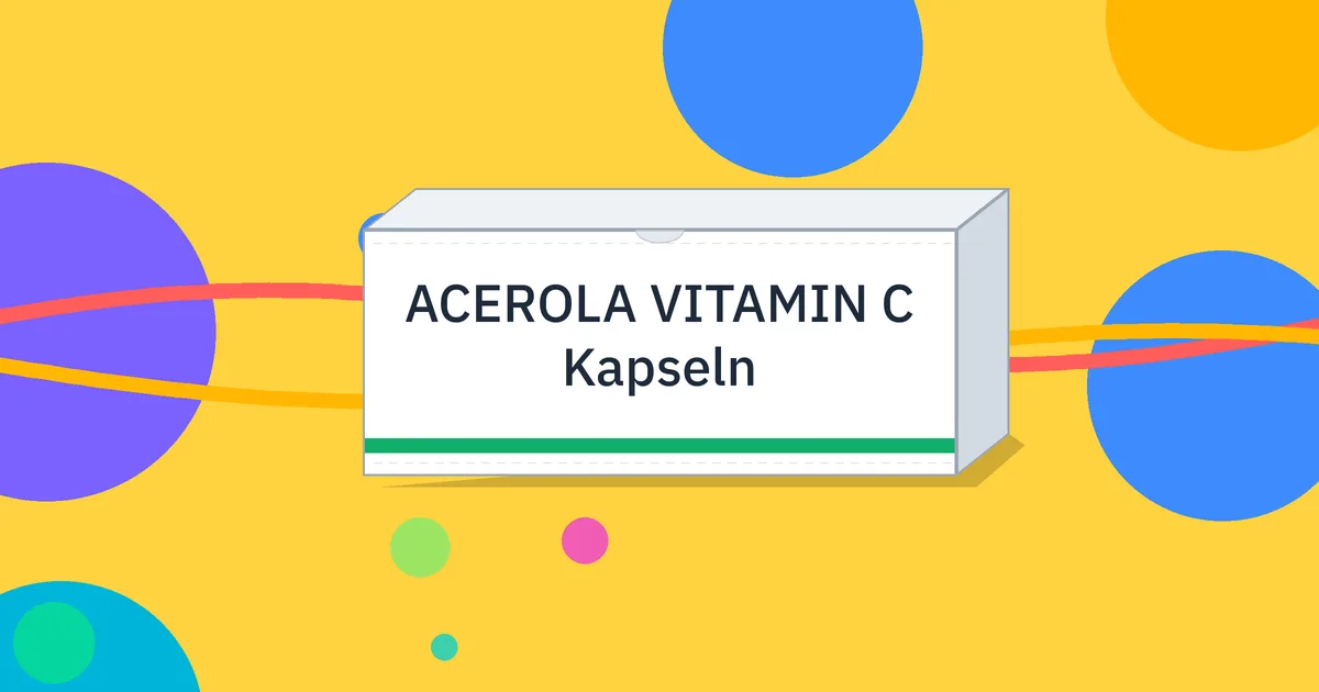 Symbolbild: Packung mit der Aufschrift ACEROLA VITAMIN C Kapseln (PZN 07574106) – Verfügbarkeit und Bezug in Apotheken in Frankfurt am Main