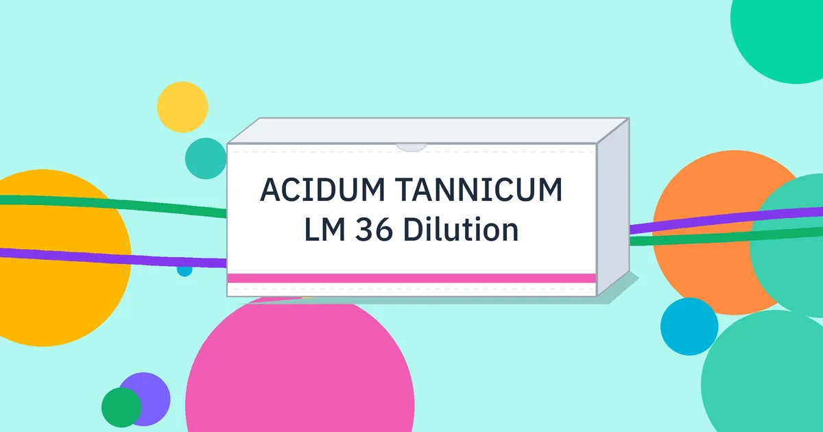 Symbolbild: Packung mit der Aufschrift ACIDUM TANNICUM LM 36 Dilution (PZN 13286216) – Verfügbarkeit und Bezug in Apotheken in Frankfurt am Main