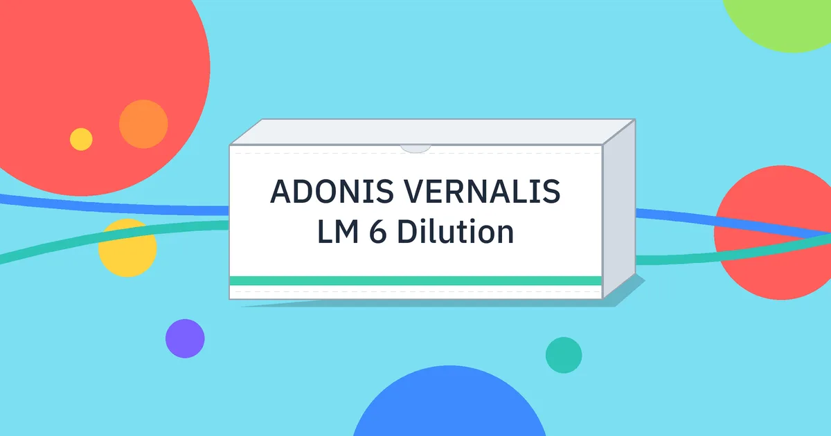 Symbolbild: Packung mit der Aufschrift ADONIS VERNALIS LM 6 Dilution (PZN 12754827) – Verfügbarkeit und Bezug in Apotheken in Frankfurt am Main