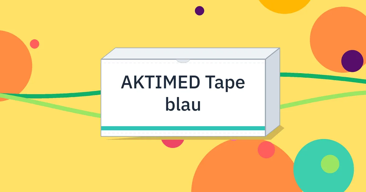 Symbolbild: Packung mit der Aufschrift AKTIMED Tape  blau (PZN 05030106) – Verfügbarkeit und Bezug in Apotheken in Frankfurt am Main