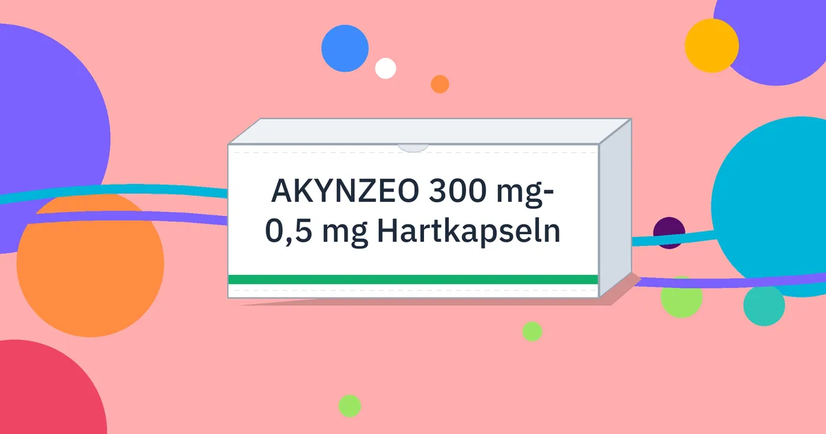 Symbolbild: Packung mit der Aufschrift AKYNZEO 300 mg-0,5 mg Hartkapseln (PZN 14001144) – Verfügbarkeit und Bezug in Apotheken in Frankfurt am Main