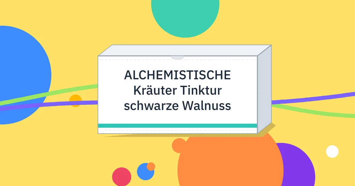 Symbolbild: Packung mit der Aufschrift ALCHEMISTISCHE Kräuter Tinktur schwarze Walnuss (PZN 17418494) – Verfügbarkeit und Bezug in Apotheken in Frankfurt am Main