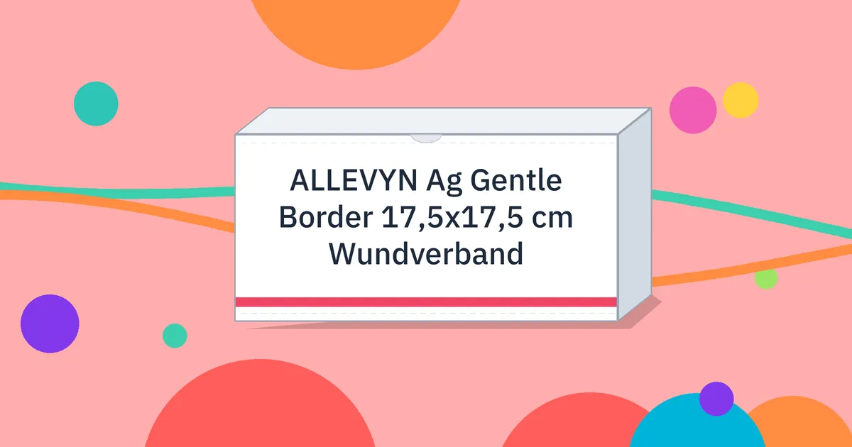 Symbolbild: Packung mit der Aufschrift ALLEVYN Ag Gentle Border 17,5x17,5 cm Wundverband (PZN 03296202) – Verfügbarkeit und Bezug in Apotheken in Frankfurt am Main