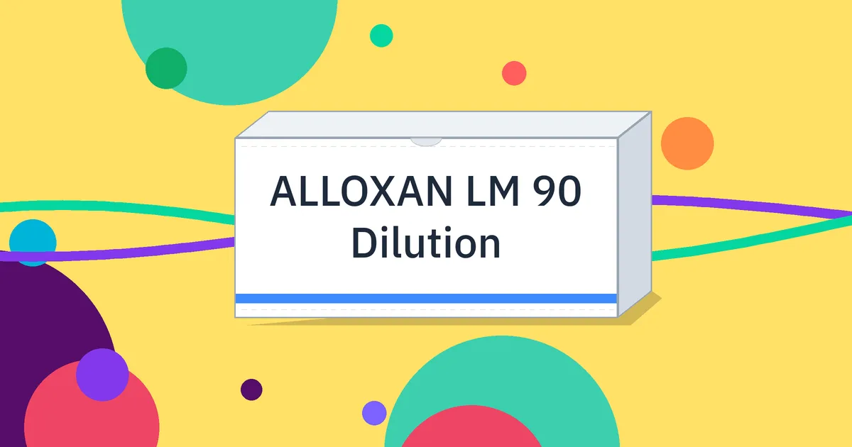 Symbolbild: Packung mit der Aufschrift ALLOXAN LM 90 Dilution (PZN 13312304) – Verfügbarkeit und Bezug in Apotheken in Frankfurt am Main