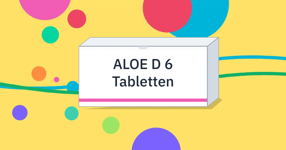 Symbolbild: Packung mit der Aufschrift ALOE D 6 Tabletten (PZN 02624756) – Verfügbarkeit und Bezug in Apotheken in Frankfurt am Main