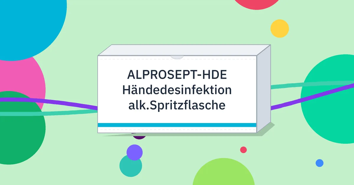 Symbolbild: Packung mit der Aufschrift ALPROSEPT-HDE Händedesinfektion alk.Spritzflasche (PZN 19738978) – Verfügbarkeit und Bezug in Apotheken in Frankfurt am Main