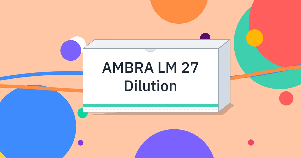 Symbolbild: Packung mit der Aufschrift AMBRA LM 27 Dilution (PZN 12759954) – Verfügbarkeit und Bezug in Apotheken in Frankfurt am Main
