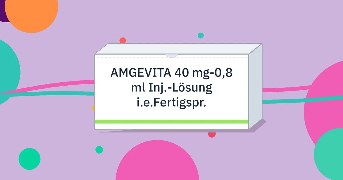 Symbolbild: Packung mit der Aufschrift AMGEVITA 40 mg-0,8 ml Inj.-Lösung i.e.Fertigspr. (PZN 15307359) – Verfügbarkeit und Bezug in Apotheken in Frankfurt am Main