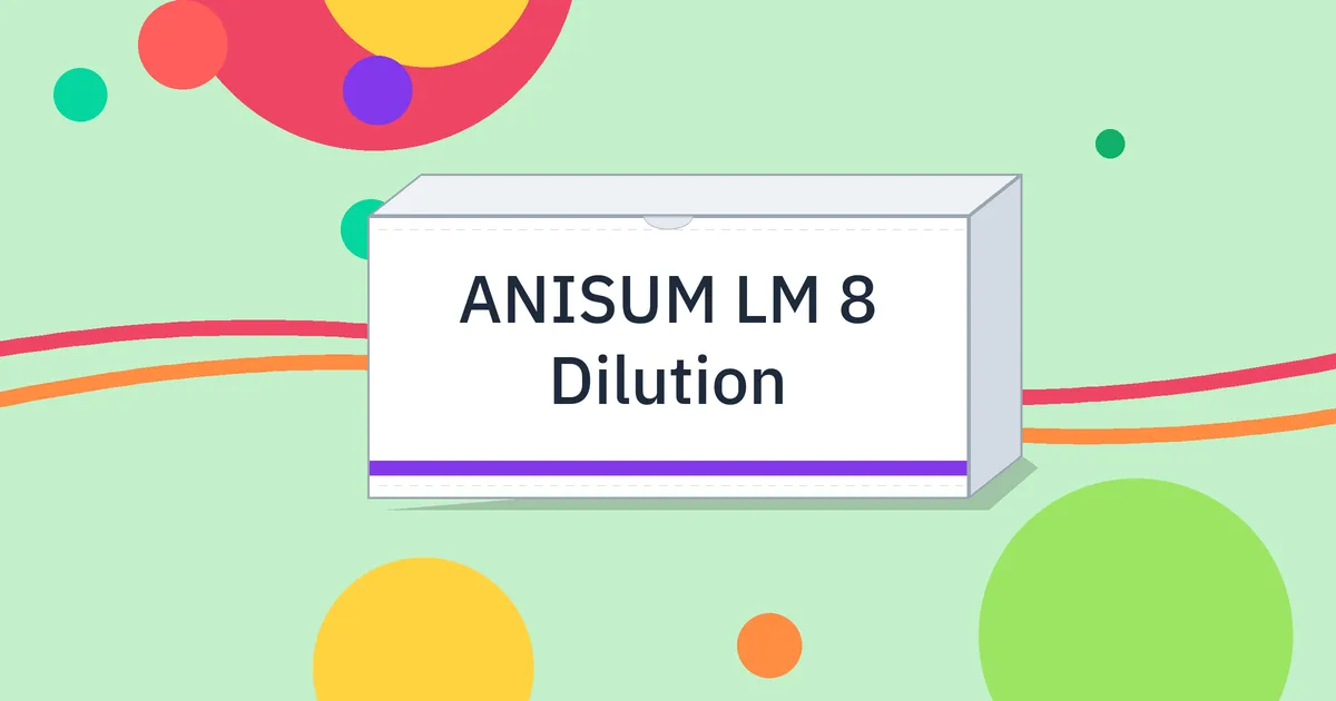 Symbolbild: Packung mit der Aufschrift ANISUM LM 8 Dilution (PZN 12762815) – Verfügbarkeit und Bezug in Apotheken in Frankfurt am Main