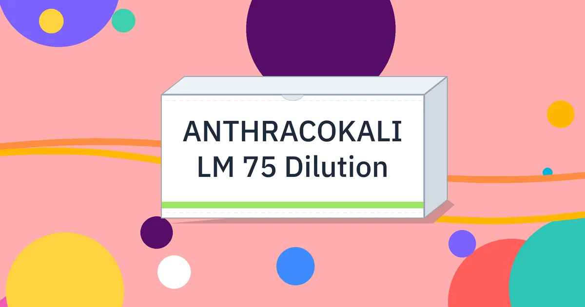 Symbolbild: Packung mit der Aufschrift ANTHRACOKALI LM 75 Dilution (PZN 13371488) – Verfügbarkeit und Bezug in Apotheken in Frankfurt am Main