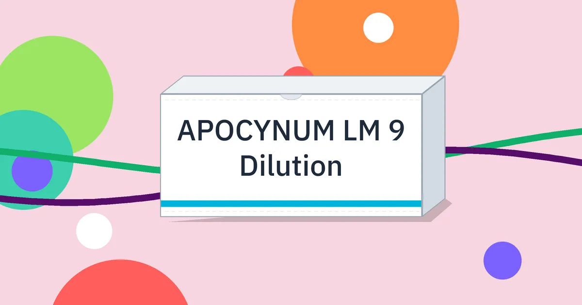 Symbolbild: Packung mit der Aufschrift APOCYNUM LM 9 Dilution (PZN 13379188) – Verfügbarkeit und Bezug in Apotheken in Frankfurt am Main