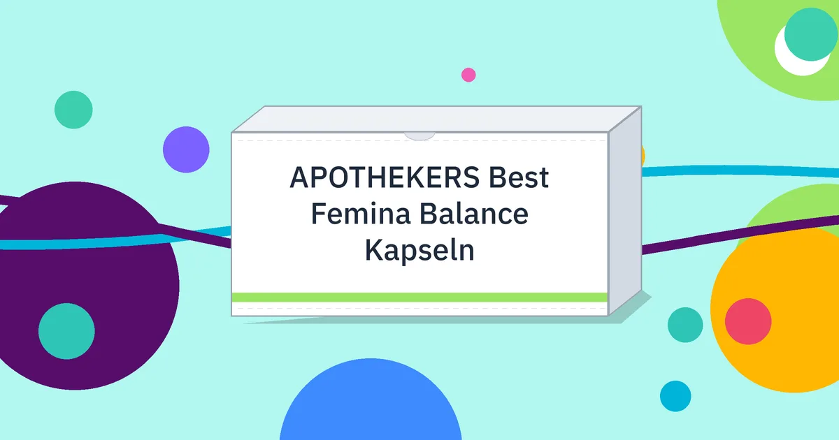 Symbolbild: Packung mit der Aufschrift APOTHEKERS Best Femina Balance Kapseln (PZN 20290247) – Verfügbarkeit und Bezug in Apotheken in Frankfurt am Main