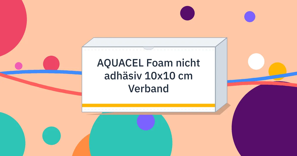 Symbolbild: Packung mit der Aufschrift AQUACEL Foam nicht adhäsiv 10x10 cm Verband (PZN 20828540) – Verfügbarkeit und Bezug in Apotheken in Frankfurt am Main