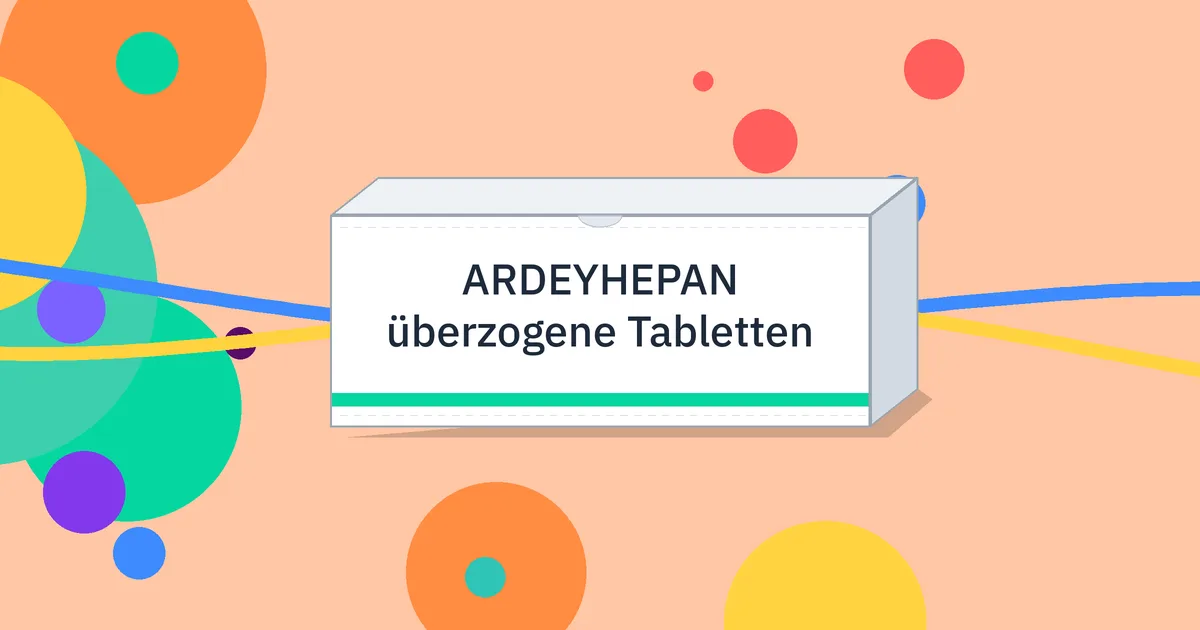 Symbolbild: Packung mit der Aufschrift ARDEYHEPAN überzogene Tabletten (PZN 00759564) – Verfügbarkeit und Bezug in Apotheken in Frankfurt am Main