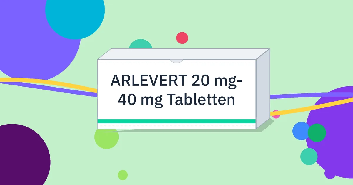 Symbolbild: Packung mit der Aufschrift ARLEVERT 20 mg-40 mg Tabletten (PZN 08877932) – Verfügbarkeit und Bezug in Apotheken in Frankfurt am Main