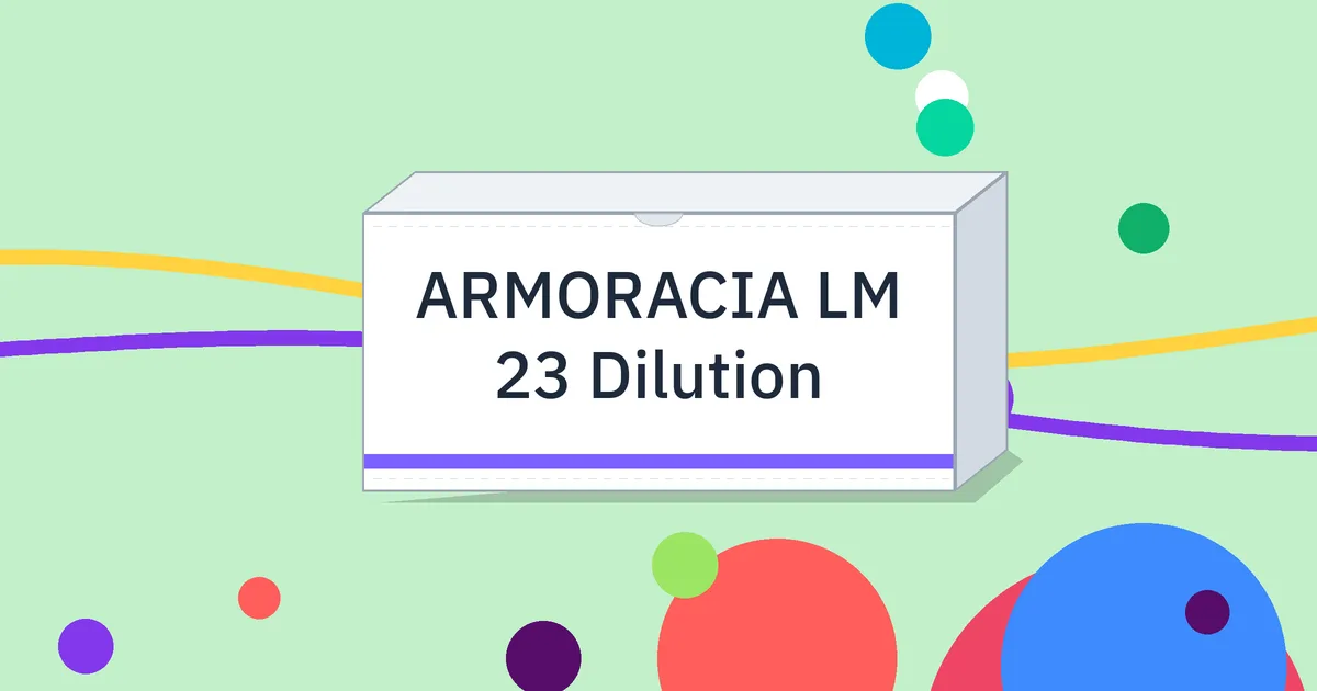 Symbolbild: Packung mit der Aufschrift ARMORACIA LM 23 Dilution (PZN 13393567) – Verfügbarkeit und Bezug in Apotheken in Frankfurt am Main