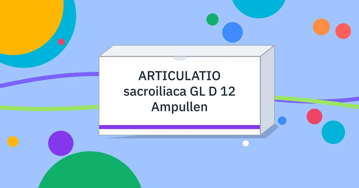 Symbolbild: Packung mit der Aufschrift ARTICULATIO sacroiliaca GL D 12 Ampullen (PZN 02907419) – Verfügbarkeit und Bezug in Apotheken in Frankfurt am Main