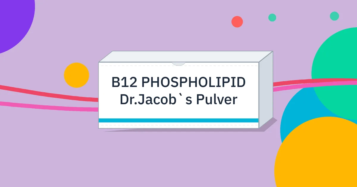 Symbolbild: Packung mit der Aufschrift B12 PHOSPHOLIPID Dr.Jacob`s Pulver (PZN 18044802) – Verfügbarkeit und Bezug in Apotheken in Frankfurt am Main