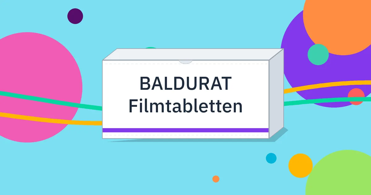 Symbolbild: Packung mit der Aufschrift BALDURAT Filmtabletten (PZN 02268184) – Verfügbarkeit und Bezug in Apotheken in Frankfurt am Main