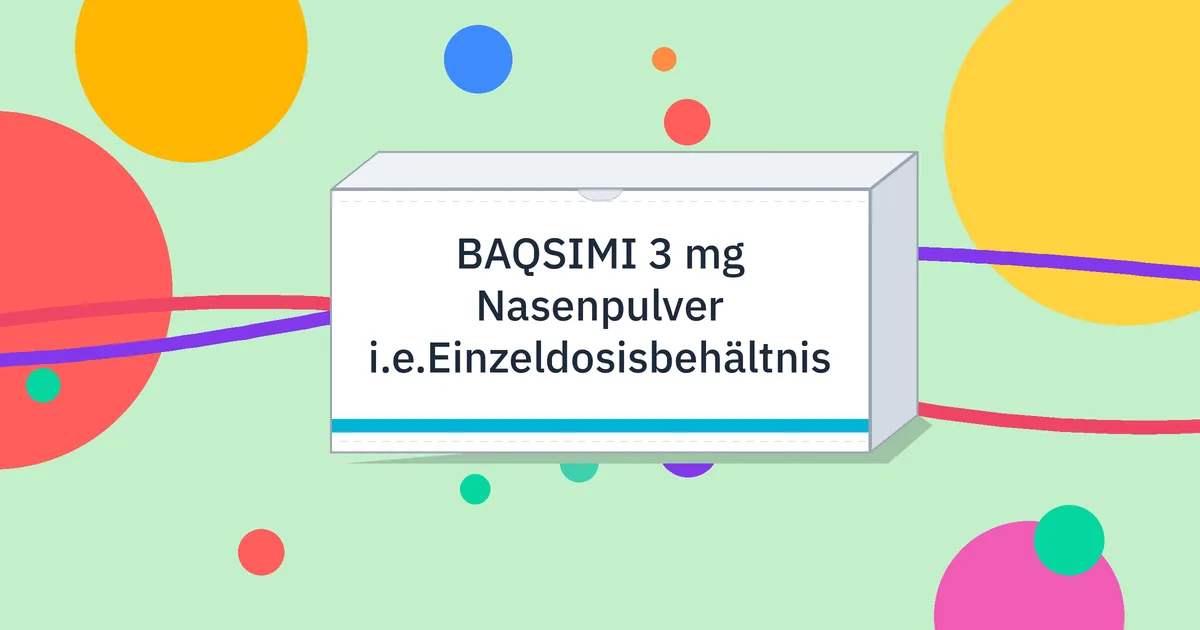 Symbolbild: Packung mit der Aufschrift BAQSIMI 3 mg Nasenpulver i.e.Einzeldosisbehältnis (PZN 15998145) – Verfügbarkeit und Bezug in Apotheken in Frankfurt am Main