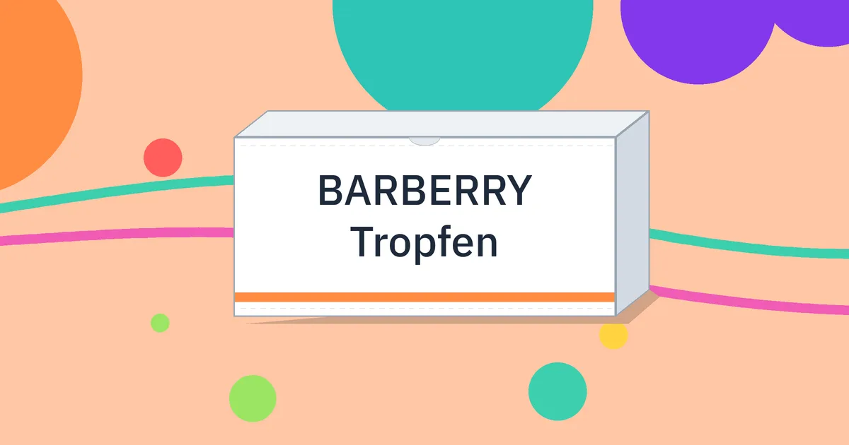 Symbolbild: Packung mit der Aufschrift BARBERRY Tropfen (PZN 16396603) – Verfügbarkeit und Bezug in Apotheken in Frankfurt am Main