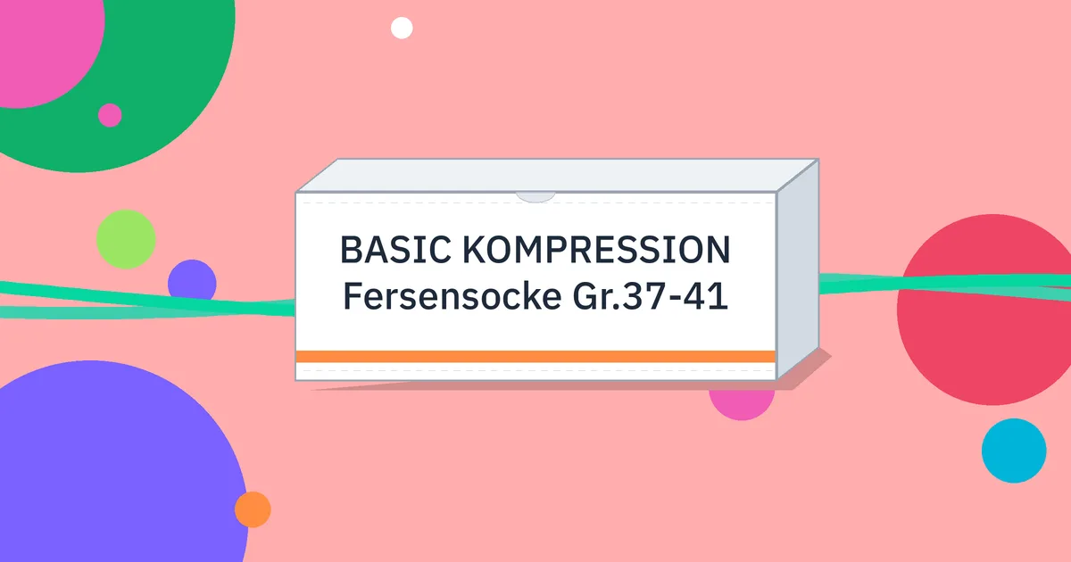 Symbolbild: Packung mit der Aufschrift BASIC KOMPRESSION Fersensocke Gr.37-41 (PZN 15381249) – Verfügbarkeit und Bezug in Apotheken in Frankfurt am Main