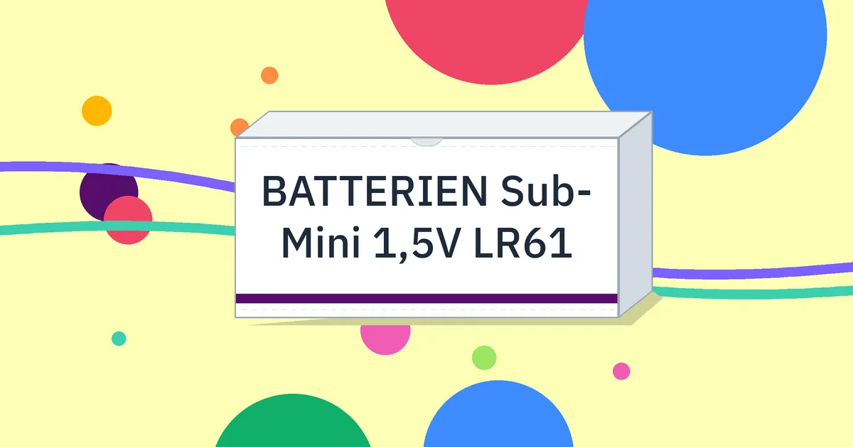 Symbolbild: Packung mit der Aufschrift BATTERIEN Sub-Mini 1,5V LR61 (PZN 01973673) – Verfügbarkeit und Bezug in Apotheken in Frankfurt am Main