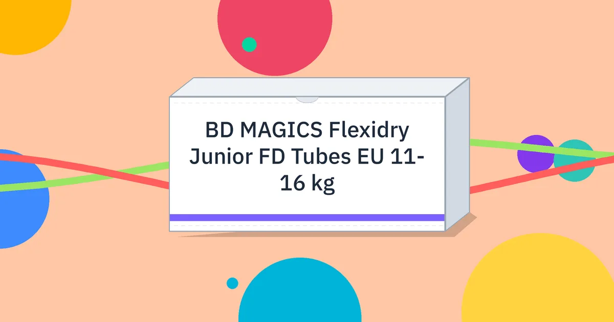 Symbolbild: Packung mit der Aufschrift BD MAGICS Flexidry Junior FD Tubes EU 11-16 kg (PZN 20167593) – Verfügbarkeit und Bezug in Apotheken in Frankfurt am Main