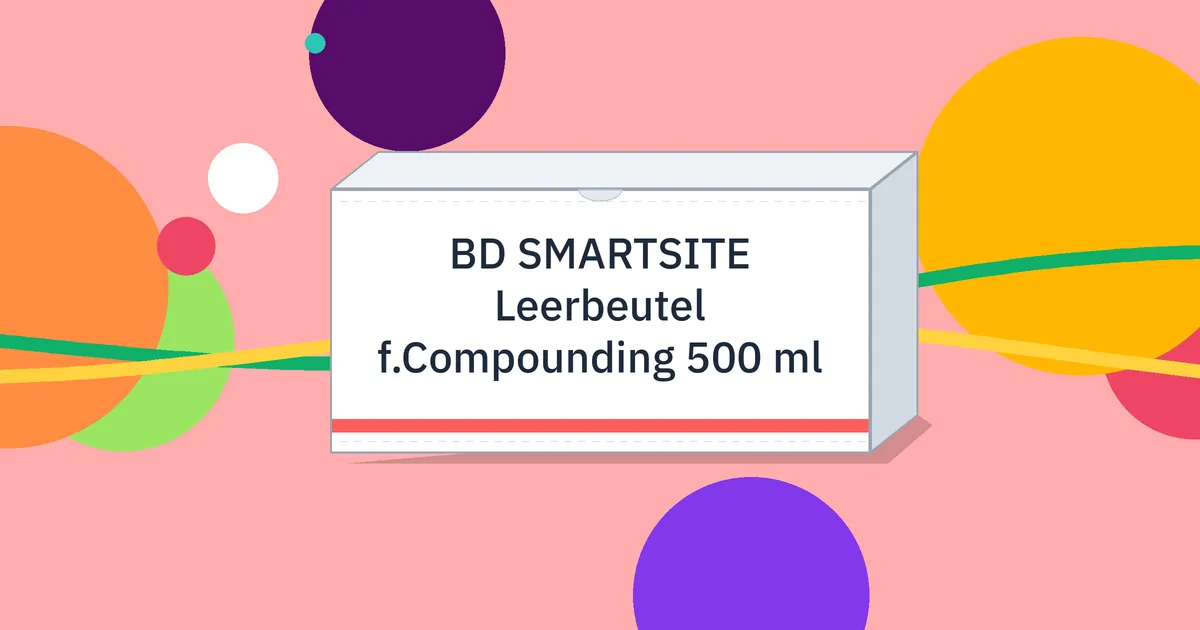 Symbolbild: Packung mit der Aufschrift BD SMARTSITE Leerbeutel f.Compounding 500 ml (PZN 19524616) – Verfügbarkeit und Bezug in Apotheken in Frankfurt am Main