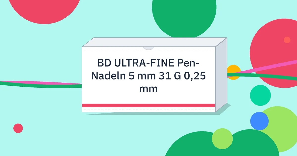 Symbolbild: Packung mit der Aufschrift BD ULTRA-FINE Pen-Nadeln 5 mm 31 G 0,25 mm (PZN 17819106) – Verfügbarkeit und Bezug in Apotheken in Frankfurt am Main