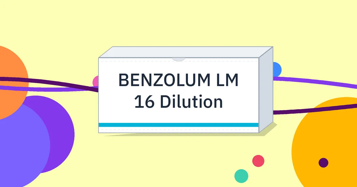 Symbolbild: Packung mit der Aufschrift BENZOLUM LM 16 Dilution (PZN 12792526) – Verfügbarkeit und Bezug in Apotheken in Frankfurt am Main