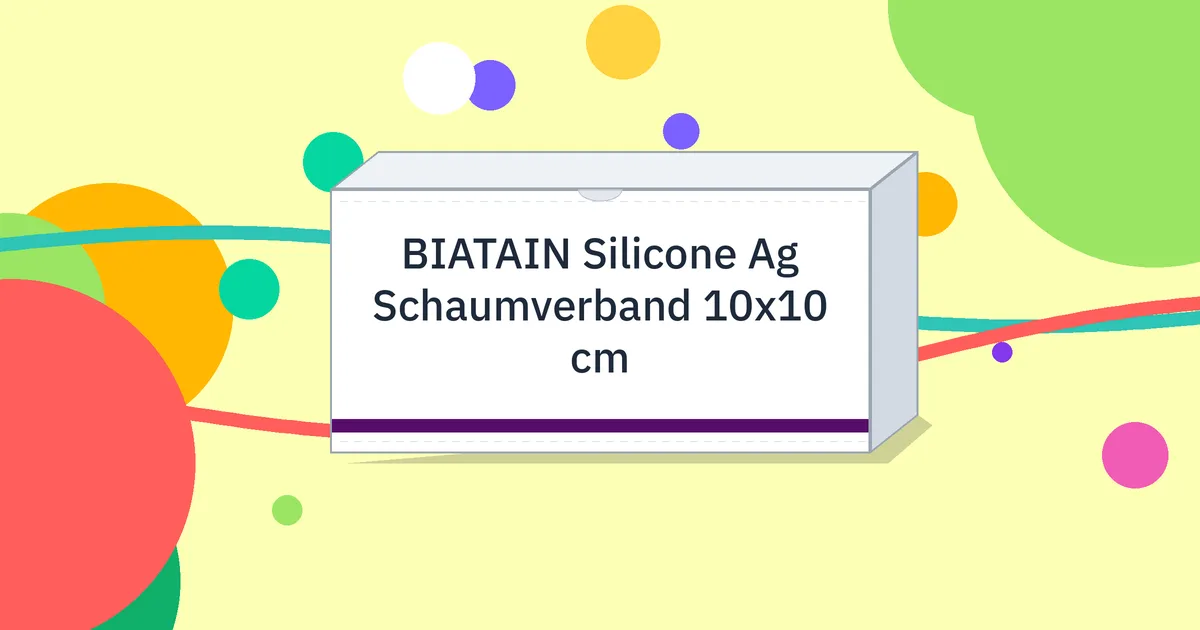 Symbolbild: Packung mit der Aufschrift BIATAIN Silicone Ag Schaumverband 10x10 cm (PZN 20918326) – Verfügbarkeit und Bezug in Apotheken in Frankfurt am Main