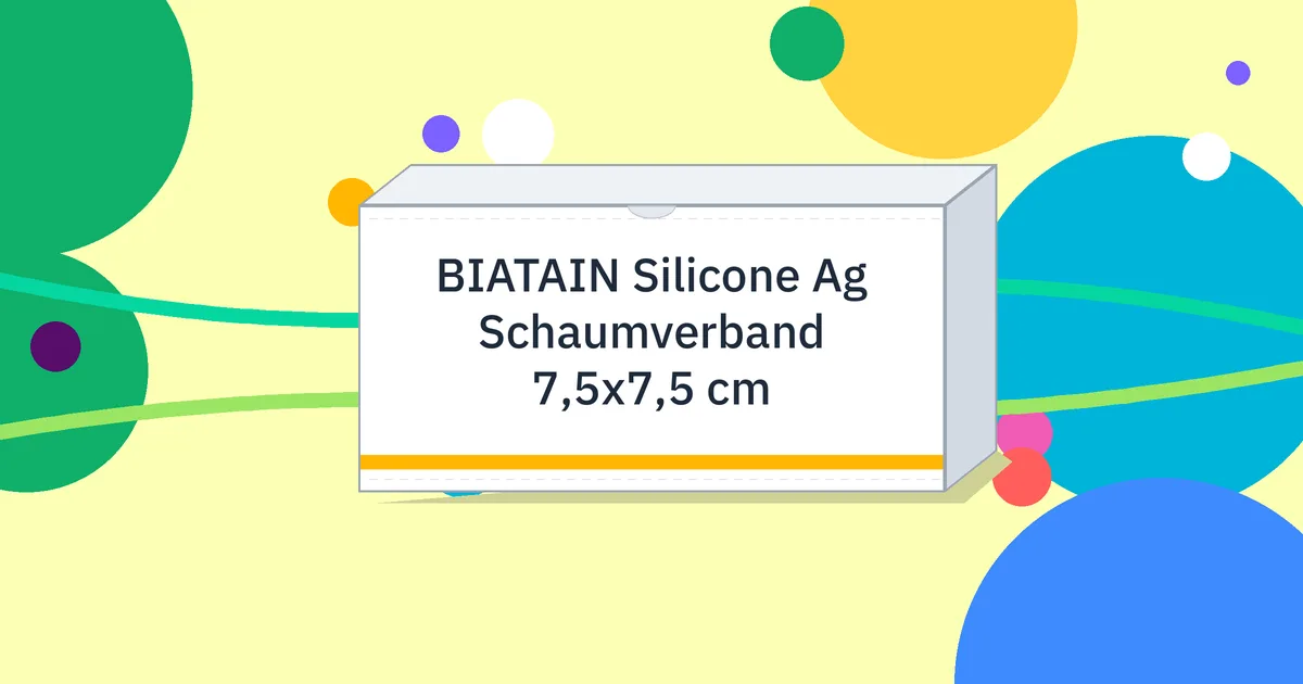 Symbolbild: Packung mit der Aufschrift BIATAIN Silicone Ag Schaumverband 7,5x7,5 cm (PZN 13588874) – Verfügbarkeit und Bezug in Apotheken in Frankfurt am Main