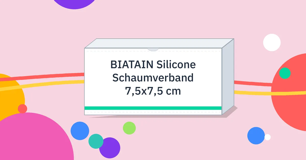 Symbolbild: Packung mit der Aufschrift BIATAIN Silicone Schaumverband 7,5x7,5 cm (PZN 14331976) – Verfügbarkeit und Bezug in Apotheken in Frankfurt am Main