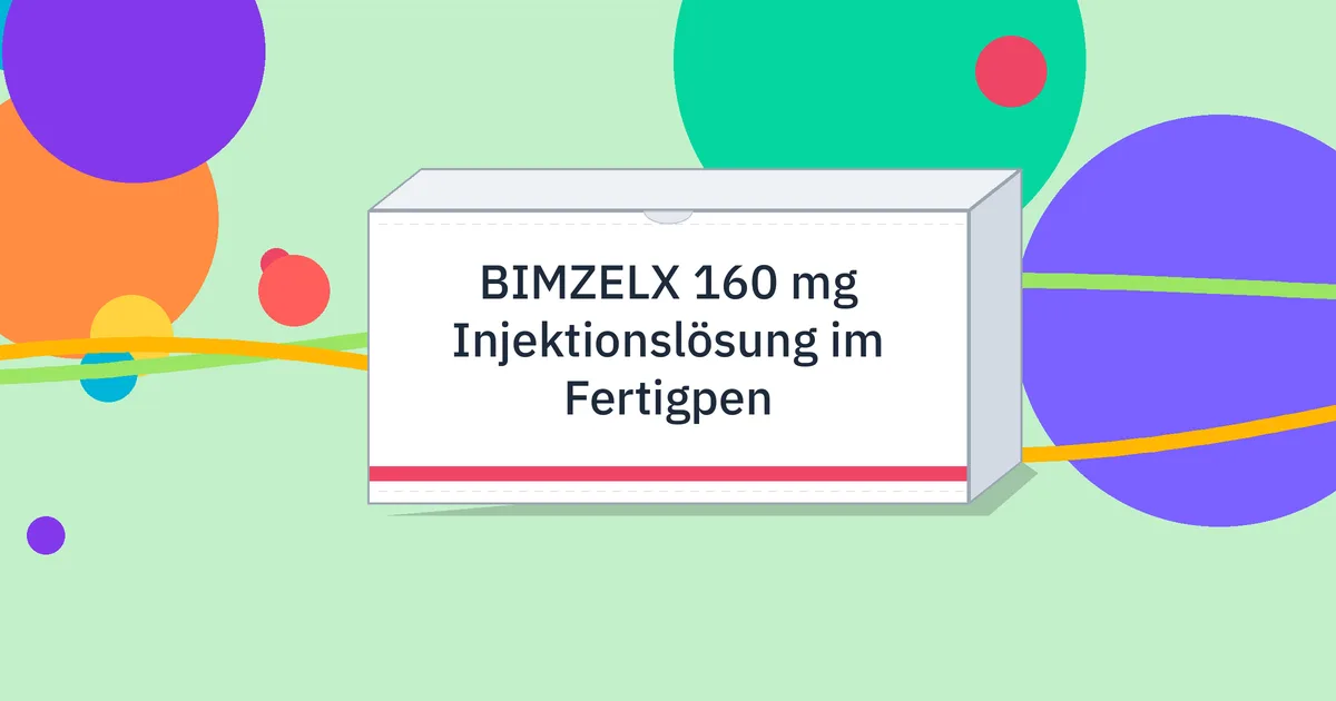 Symbolbild: Packung mit der Aufschrift BIMZELX 160 mg Injektionslösung im Fertigpen (PZN 20004997) – Verfügbarkeit und Bezug in Apotheken in Frankfurt am Main