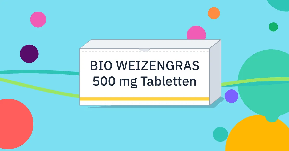 Symbolbild: Packung mit der Aufschrift BIO WEIZENGRAS 500 mg Tabletten (PZN 09463256) – Verfügbarkeit und Bezug in Apotheken in Frankfurt am Main