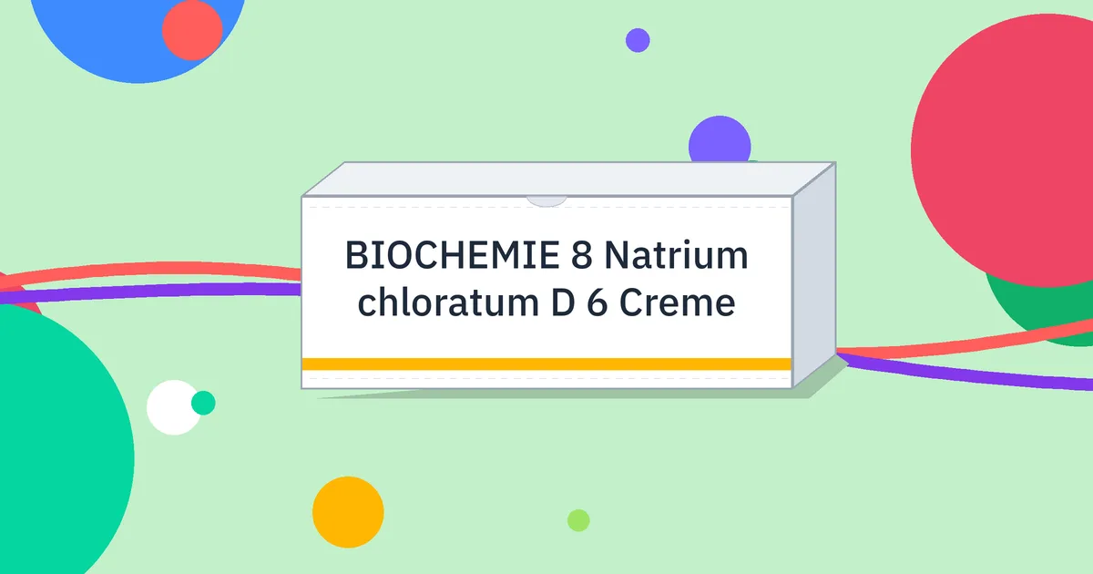 Symbolbild: Packung mit der Aufschrift BIOCHEMIE 8 Natrium chloratum D 6 Creme (PZN 04535264) – Verfügbarkeit und Bezug in Apotheken in Frankfurt am Main