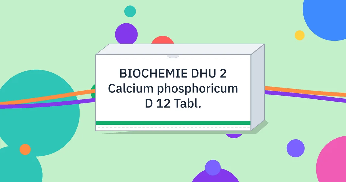 Symbolbild: Packung mit der Aufschrift BIOCHEMIE DHU 2 Calcium phosphoricum D 12 Tabl. (PZN 18182533) – Verfügbarkeit und Bezug in Apotheken in Frankfurt am Main