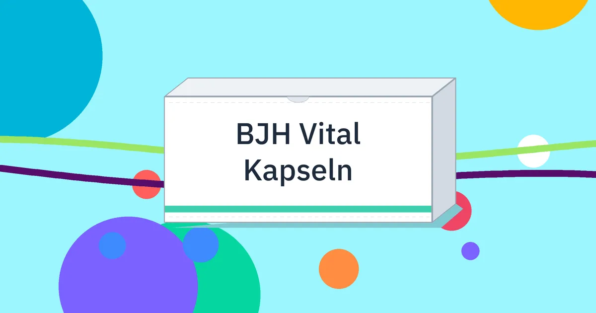 Symbolbild: Packung mit der Aufschrift BJH Vital Kapseln (PZN 11297894) – Verfügbarkeit und Bezug in Apotheken in Frankfurt am Main